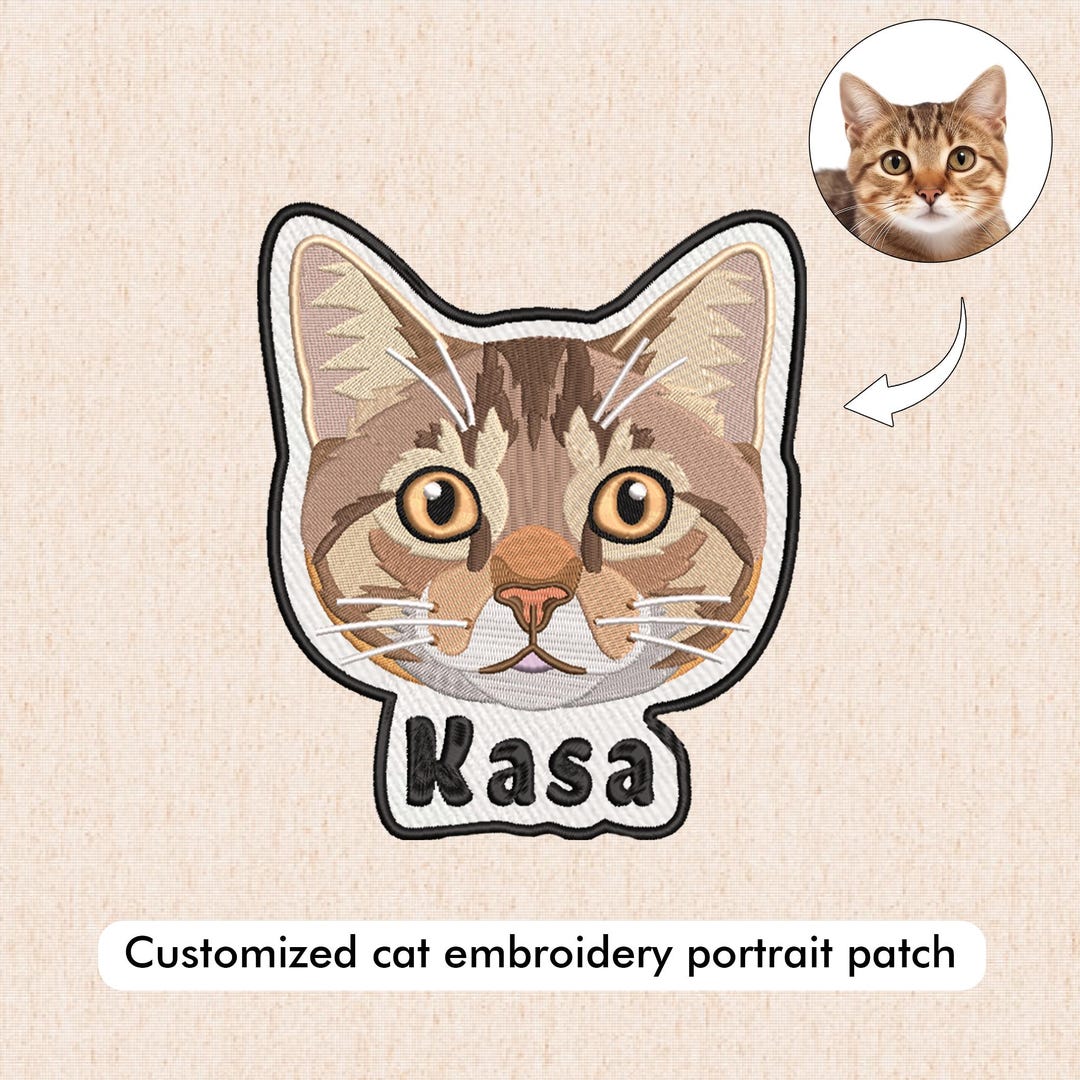 Custom Cat Portrait Patches, Personalized Cat Patch,custom Name Patch ...