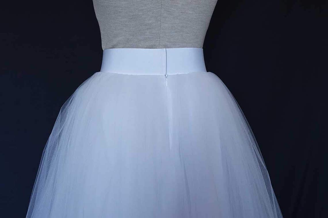 White Tulle Skirt.tea Length Tulle Skirt. Woman Tulle Skirt. Tulle ...