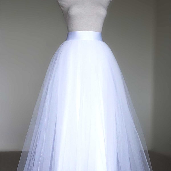 White Tulle Skirt - Etsy