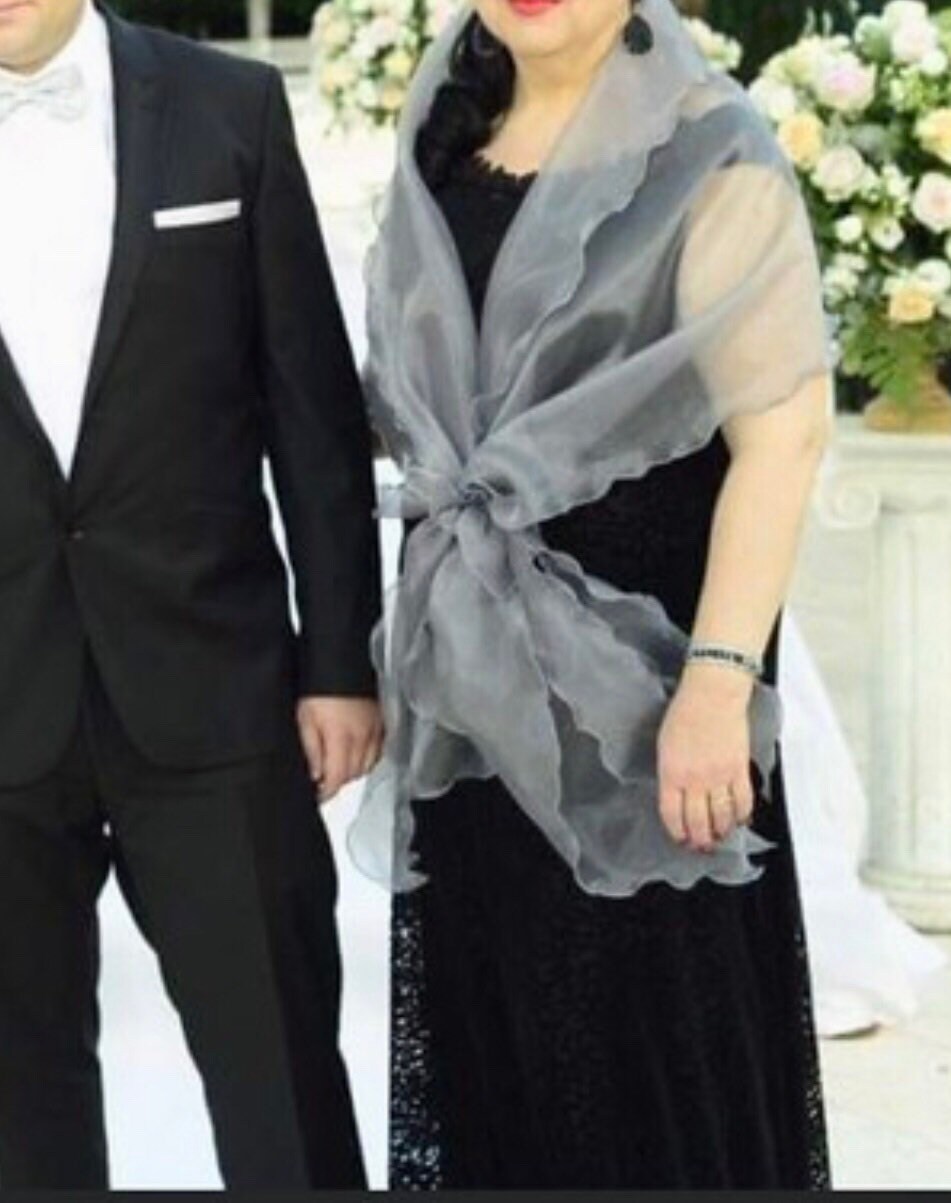 Navy Blue Organza Shawl. Mother of the Bride Shawl Bridal | Etsy Canada