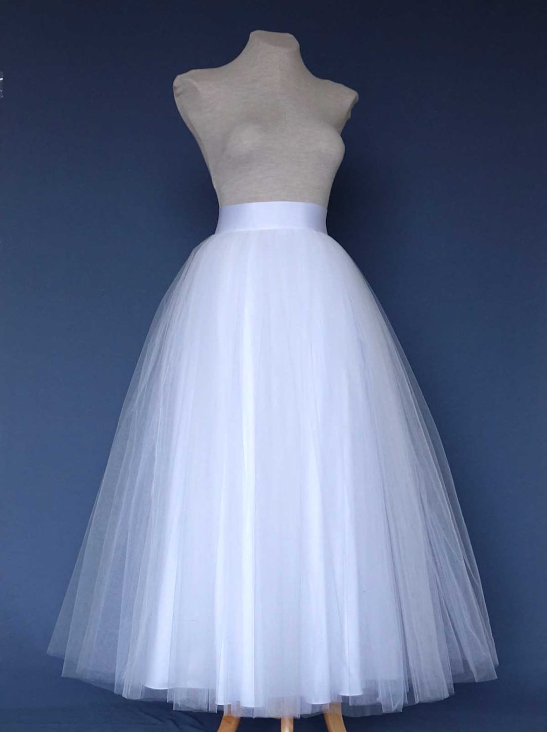 Wedding Tulle Skirt. White Tulle Skirt. Bridal Tulle Skirt. Long Tulle ...