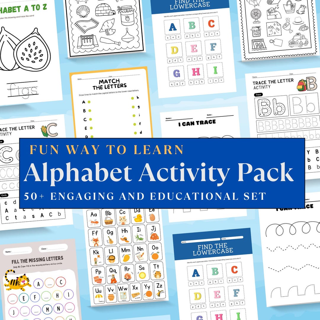 Alphabet Learning Worksheets for Kids | A-Z Tracing, Matching ...