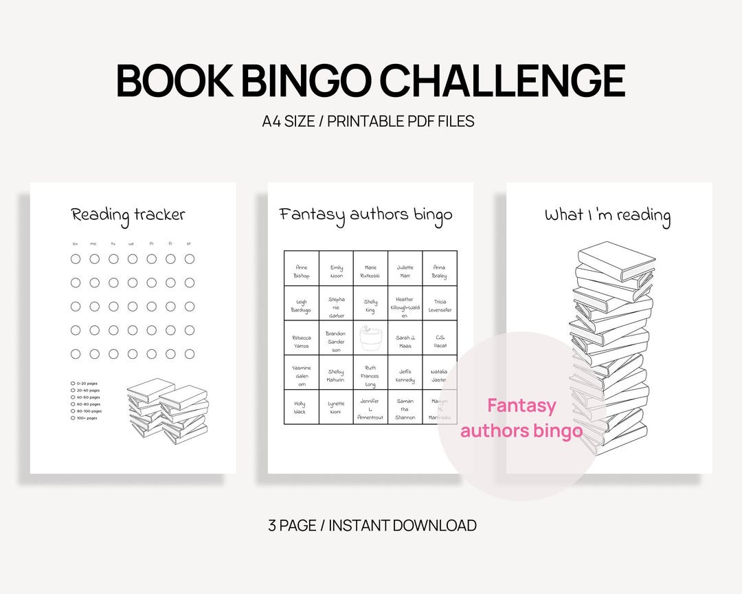 Fantasy Author Book Bingo Printable | Authors Challenge | Reading ...
