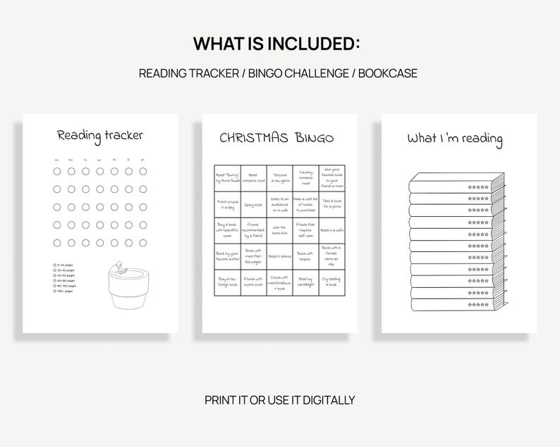 Christmas Reading Bingo Printable | Holiday Book Challenge | Cozy ...