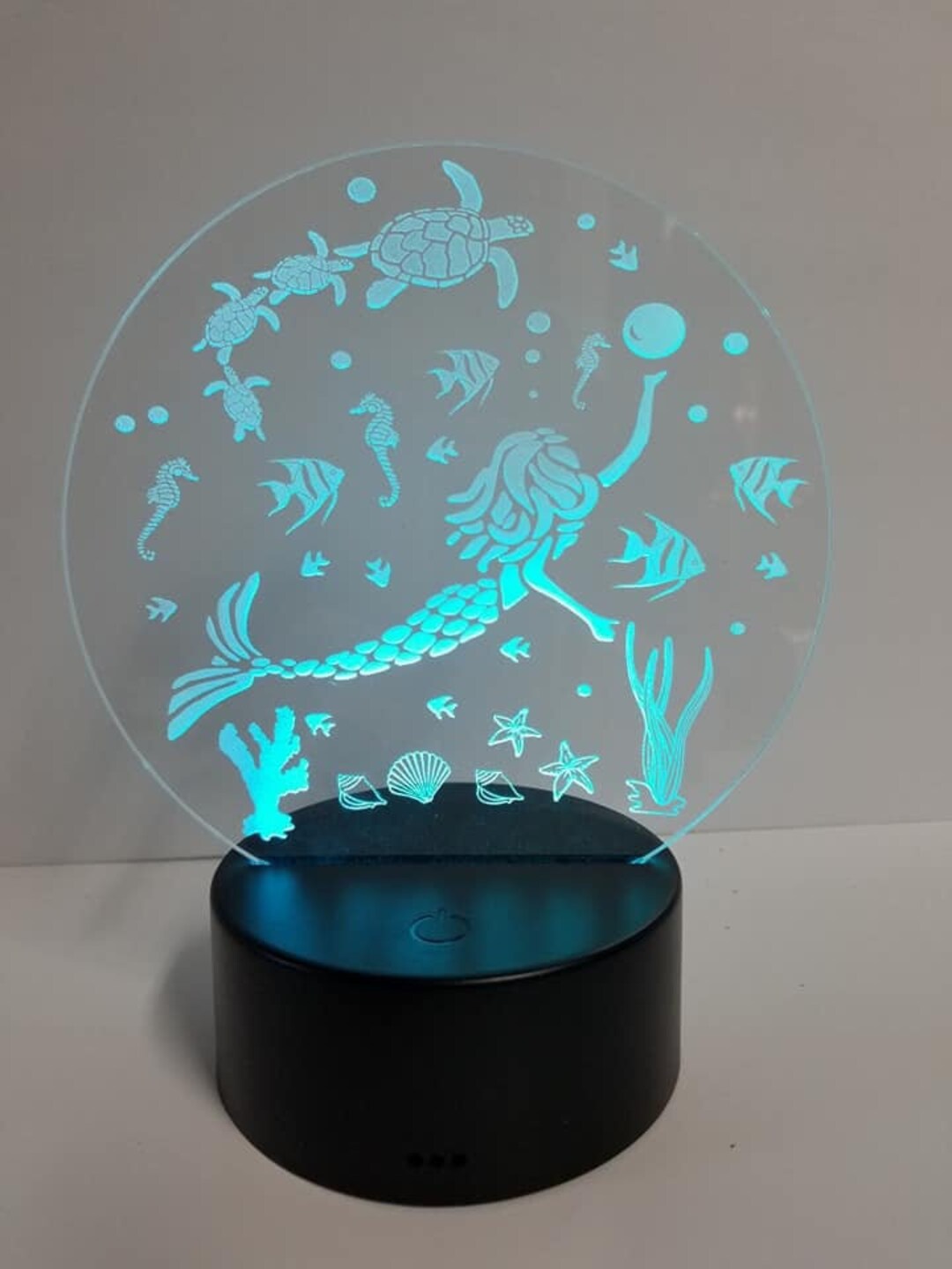 Mermaid and Sea Creatures Acrylic LED Light - Etsy