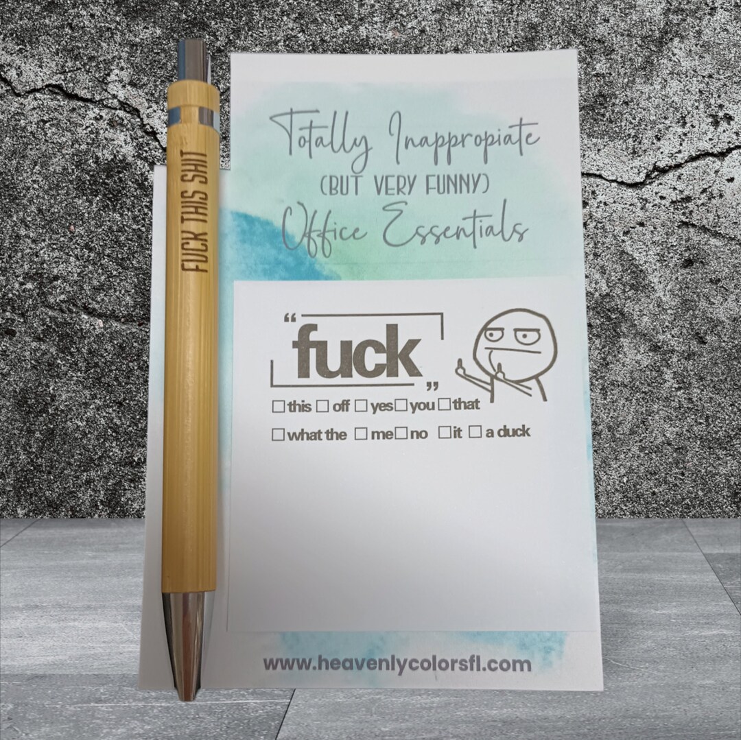 Totally Inappropriate (but Very Funny) Office Essentials Pen and Paper ...