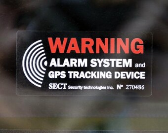Car Alarm Warning Stickers, GPS Tracking, Anti-theft Decals (set of 4 ...