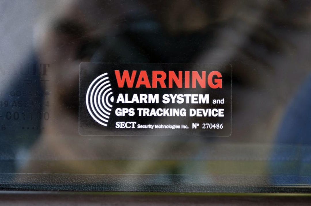 4 X Car Alarm Stickers Decals Pack Set Security Warning GPS System Anti ...