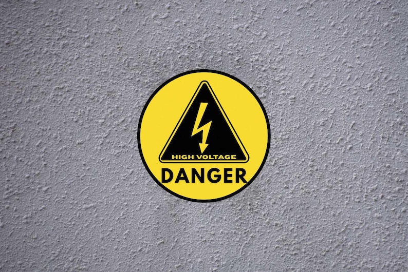 High Voltage Warning Stickers, Electric Shock Hazard Decals (set of 4 ...