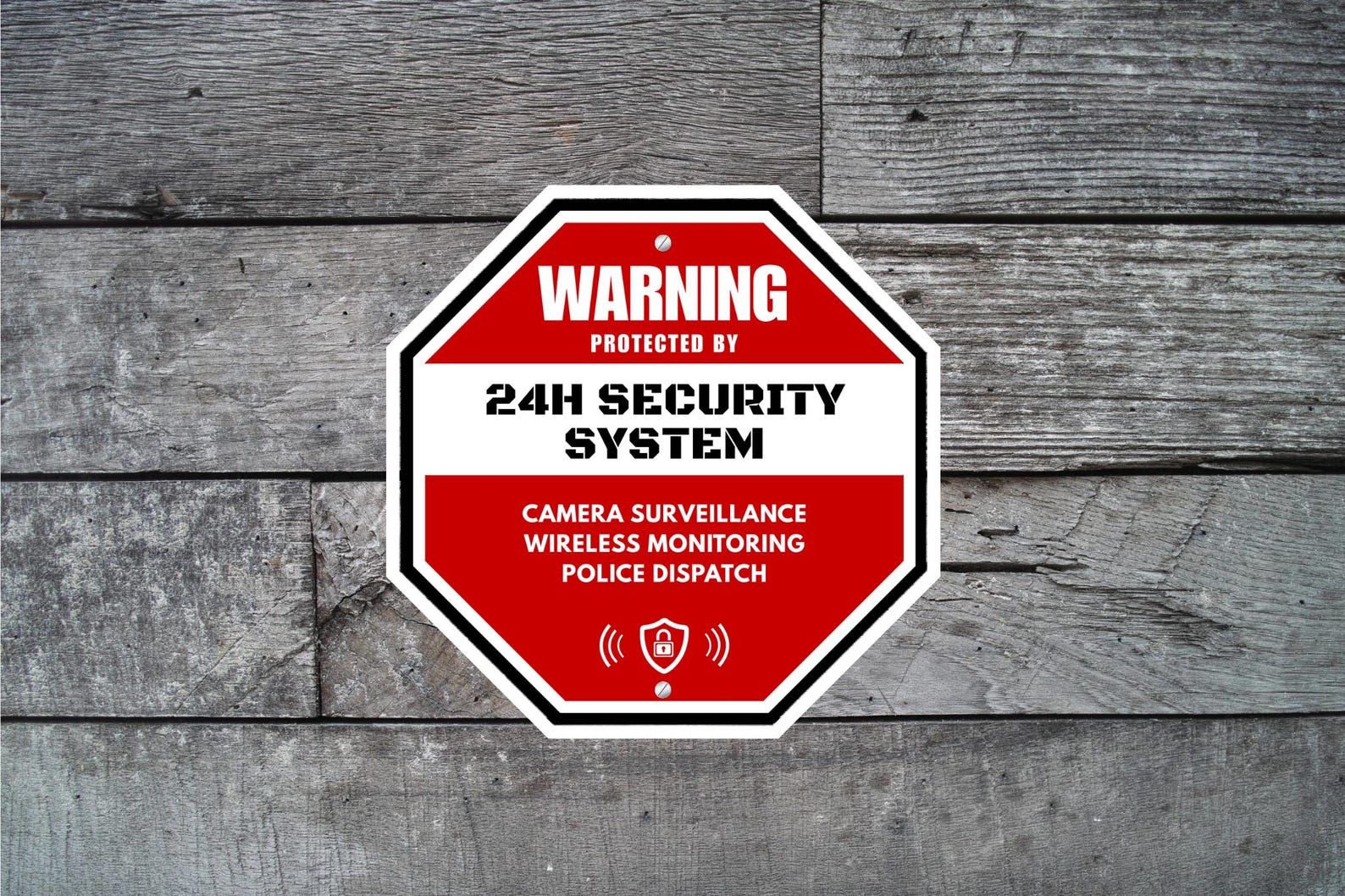 Warning Alarm Surveillance Metal Plate Yard Sign Security Camera System ...