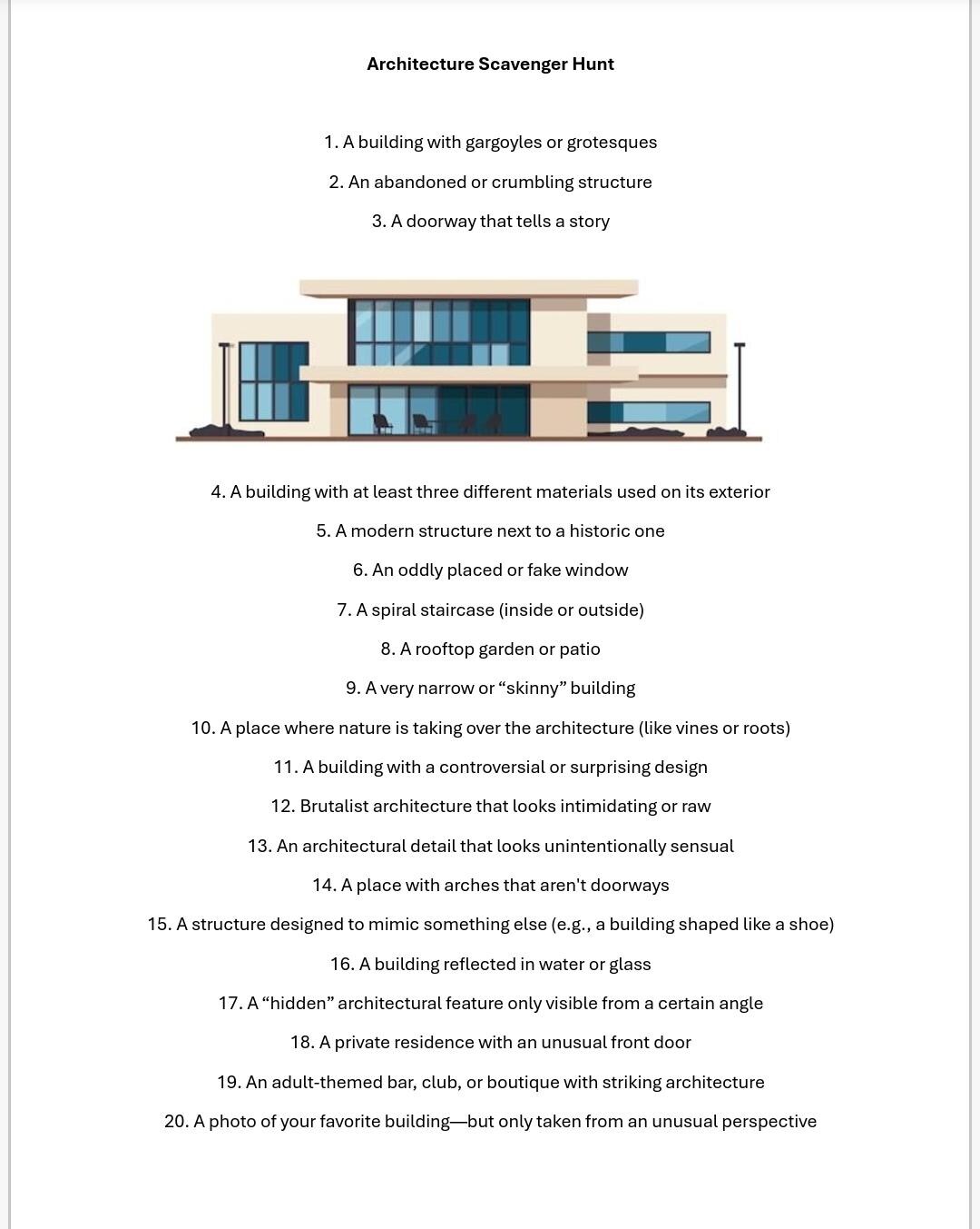 Architecture Themed Scavenger Hunt - Etsy