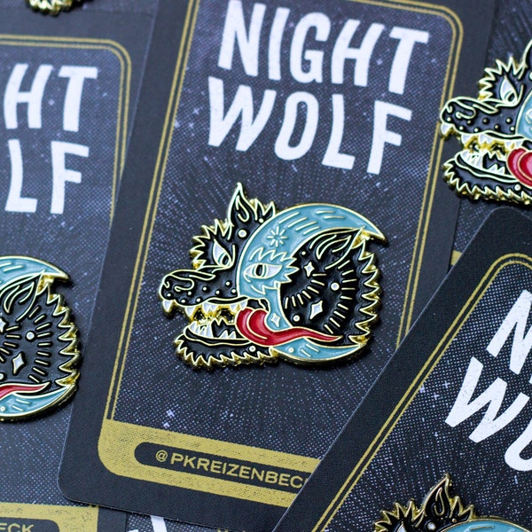 Wolf Pin - Etsy