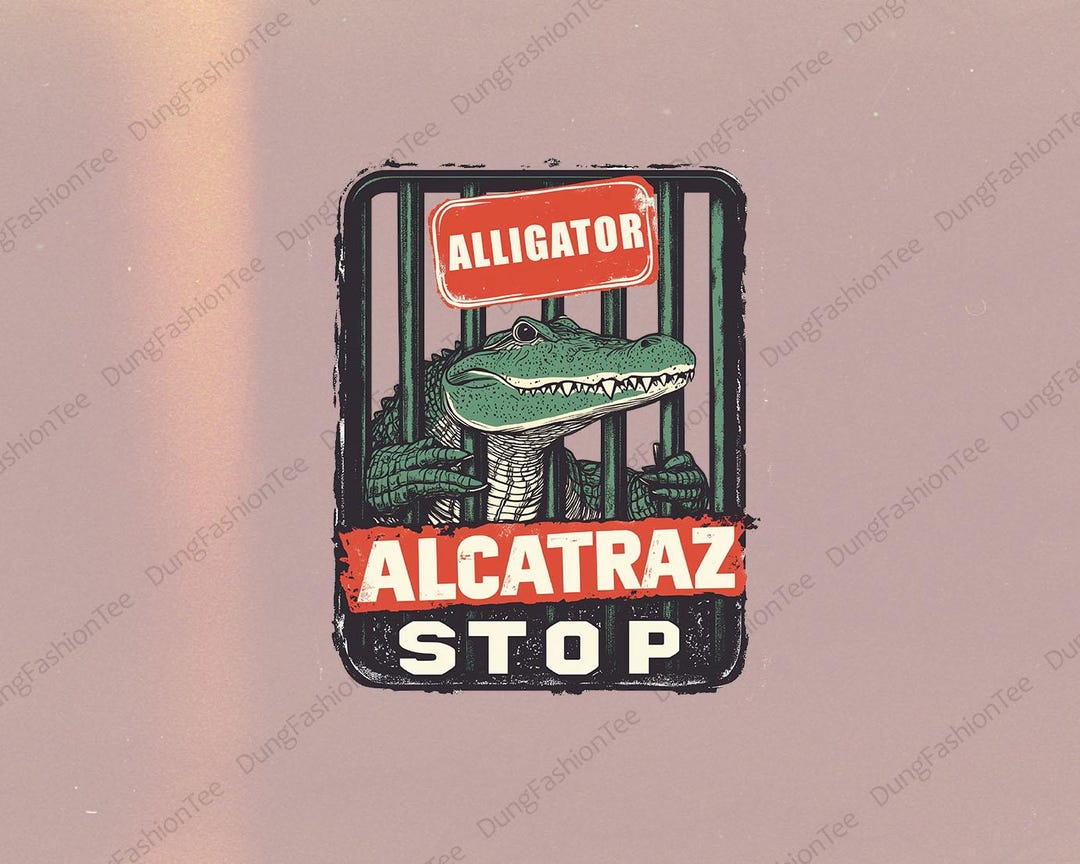 Funny Alcatraz Alligator PNG, Cartoon Jail Prison Escape Design ...