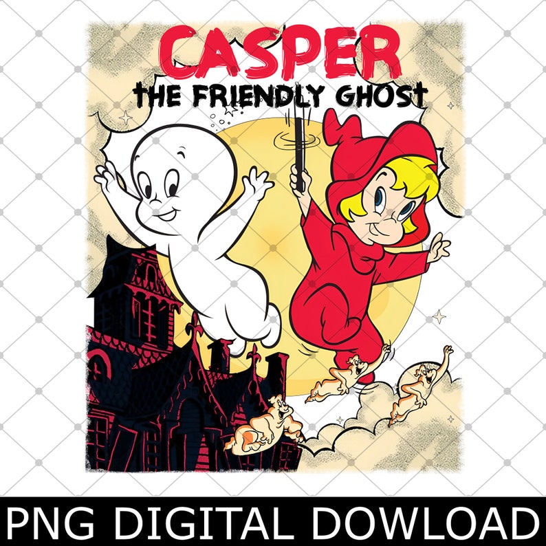 Casper Ghost Spooky Season Png, Retro Casper the Friendly Ghost ...
