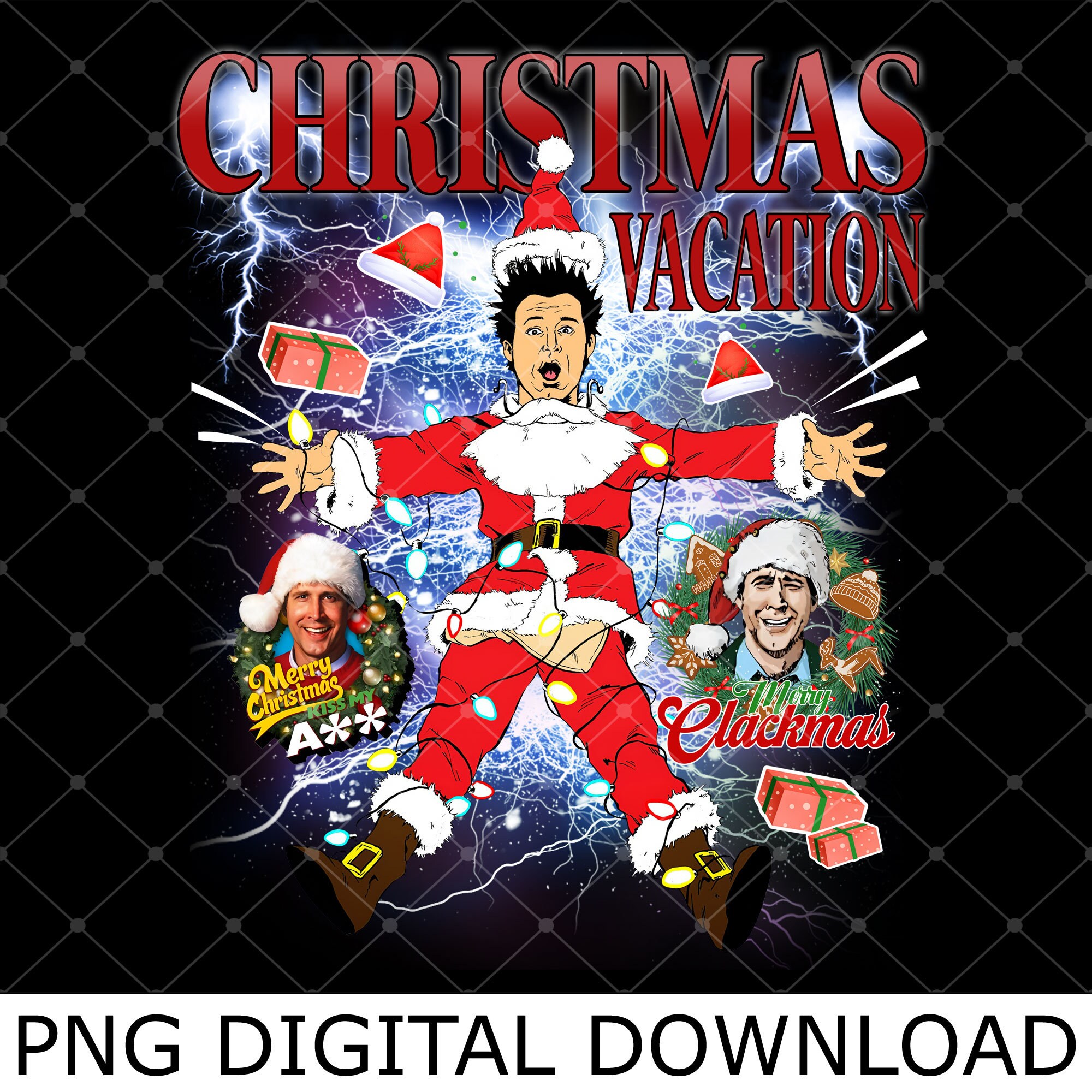 Christmas Vacation Movie Retro 90s Png, Clark Griswold Christmas Png ...