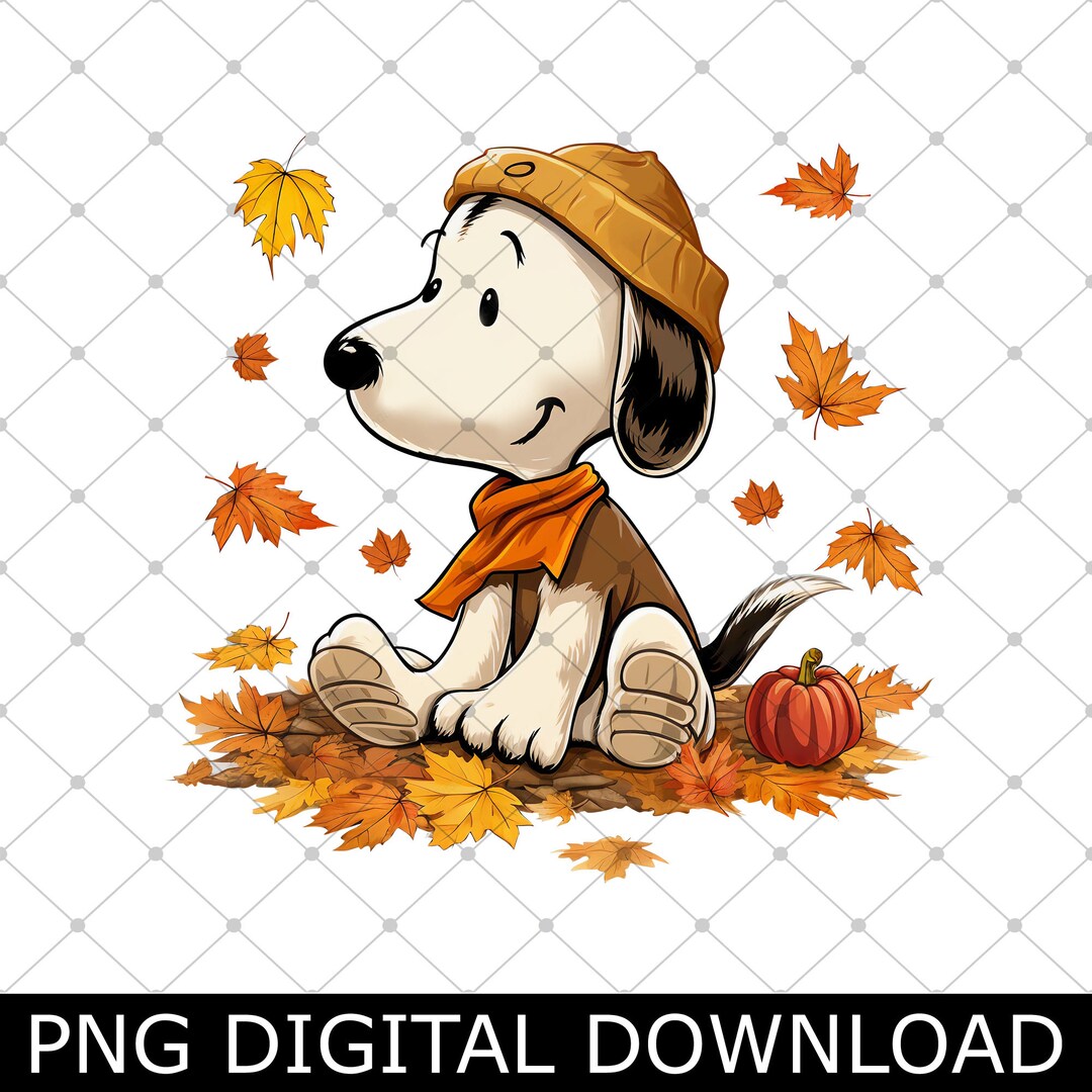 Fall Snoopy Png, Fall Sn00py Halloween Png, Snoopy Autumn Leaves ...