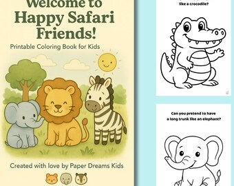 Jungle Animal Coloring Pages for Toddlers | Printable Cute Jungle ...