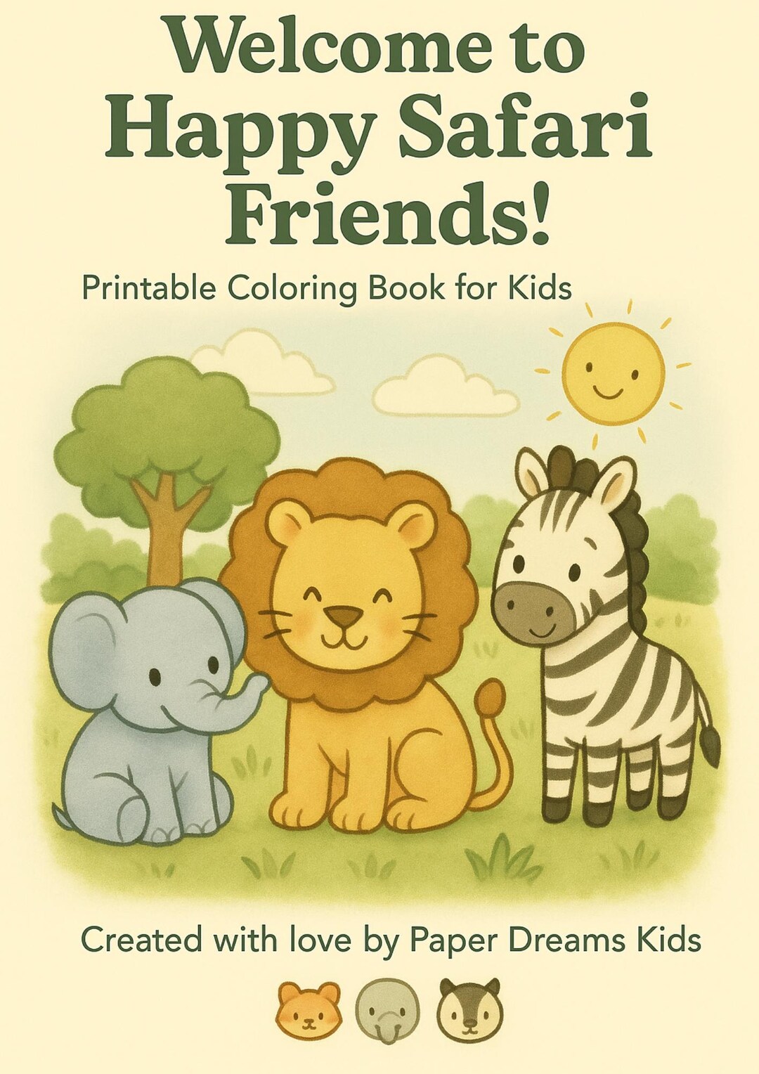 Safari Animals Coloring Book for Toddlers – 17 Printable A4 PDF Pages ...