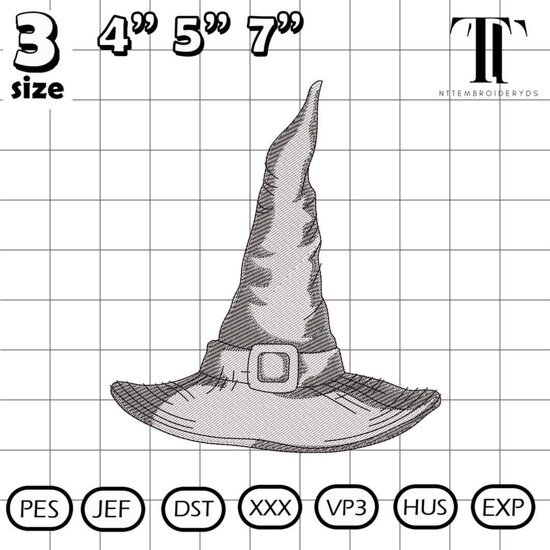Hovering Witch Hat Design, Halloween Witch Digital Download, Witch Hat ...
