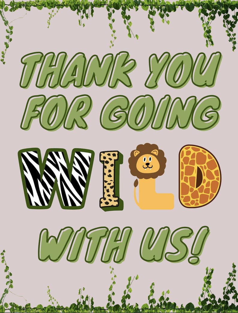 Safari Themed Thank You - Party Favors - Etsy