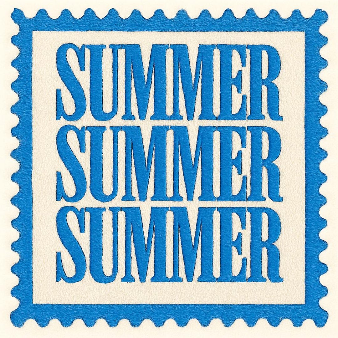 Summer Postage Stamp Embroidery File, Summer Vacation Digital Download ...