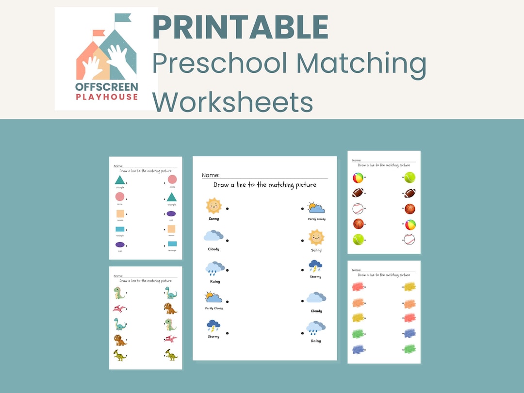 Printable Matching Preschool Worksheets for Kids Match the Picture ...