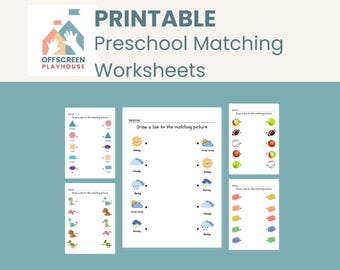 Printable Matching Preschool Worksheets for Kids Match the Picture ...