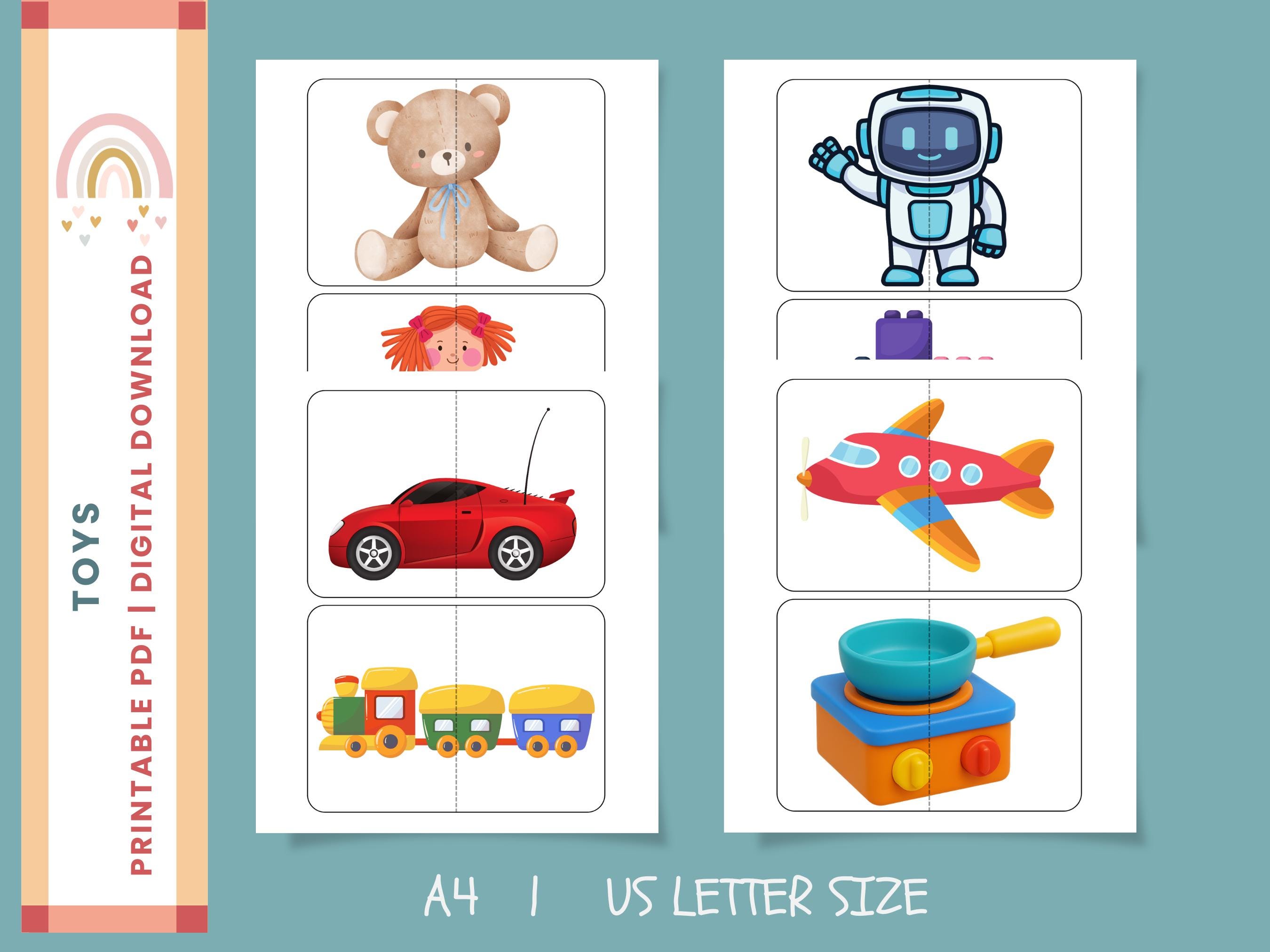 Printable Toy Matching Game for Toddlers and Preschoolers Match Cards ...