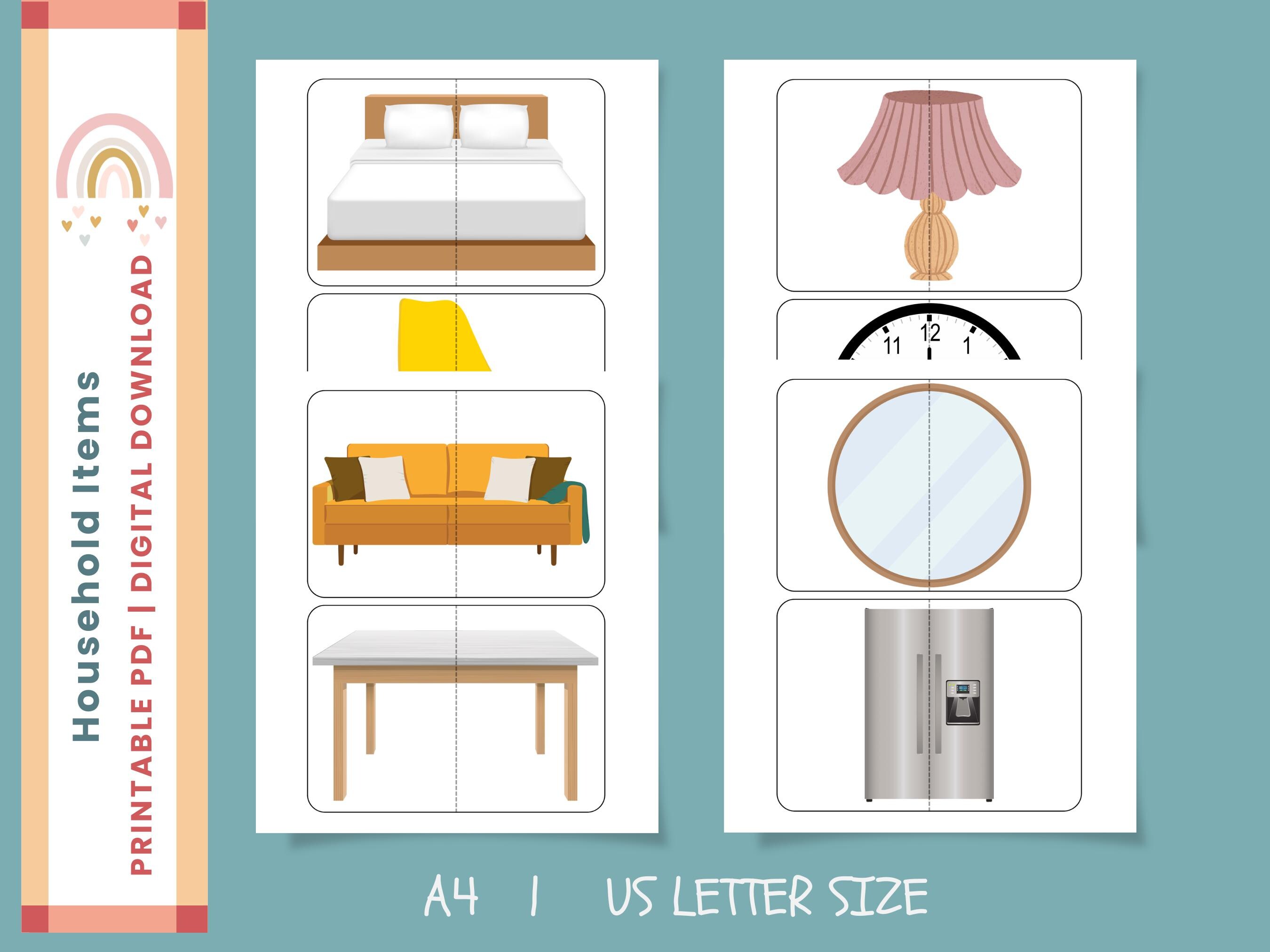 Printable Household Items Matching Game for Toddlers and Preschoolers ...