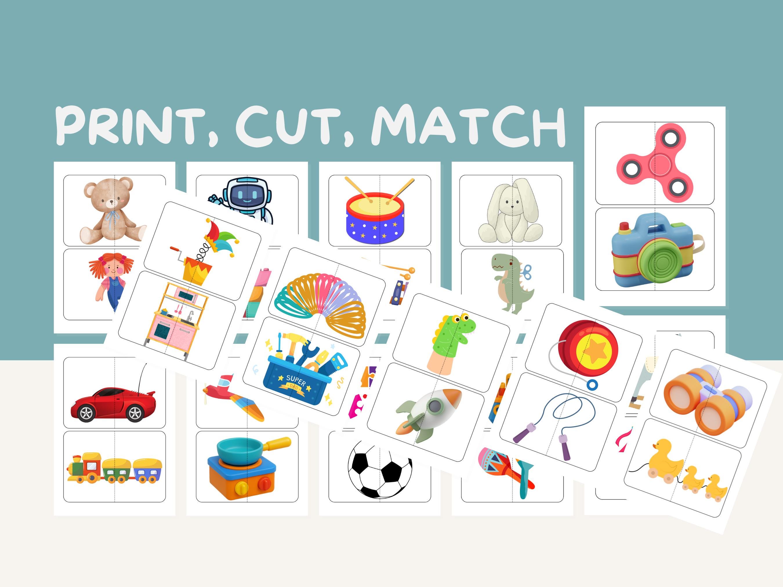 Printable Toy Matching Game for Toddlers and Preschoolers Match Cards ...