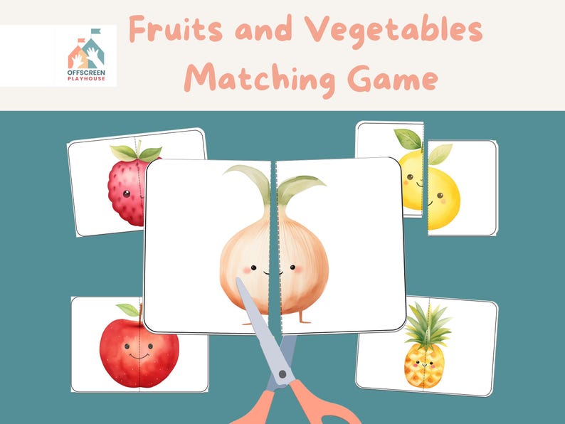 Fruits and Vegetables Matching Game for Toddlers and Preschoolers ...