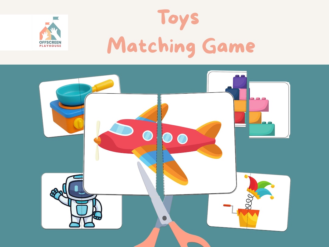 Printable Toy Matching Game for Toddlers and Preschoolers Match Cards ...