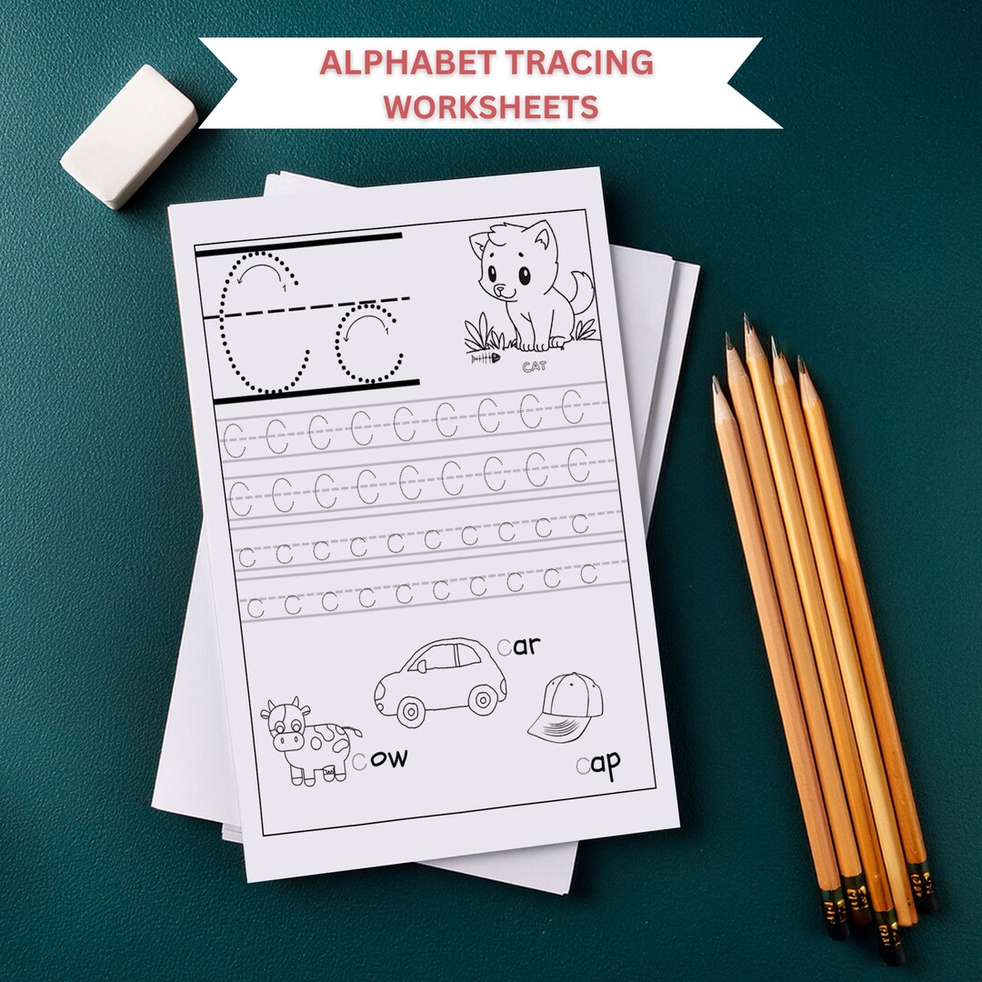 Alphabet Tracing Worksheets Printable ABC Preschool Letters Tracing ...
