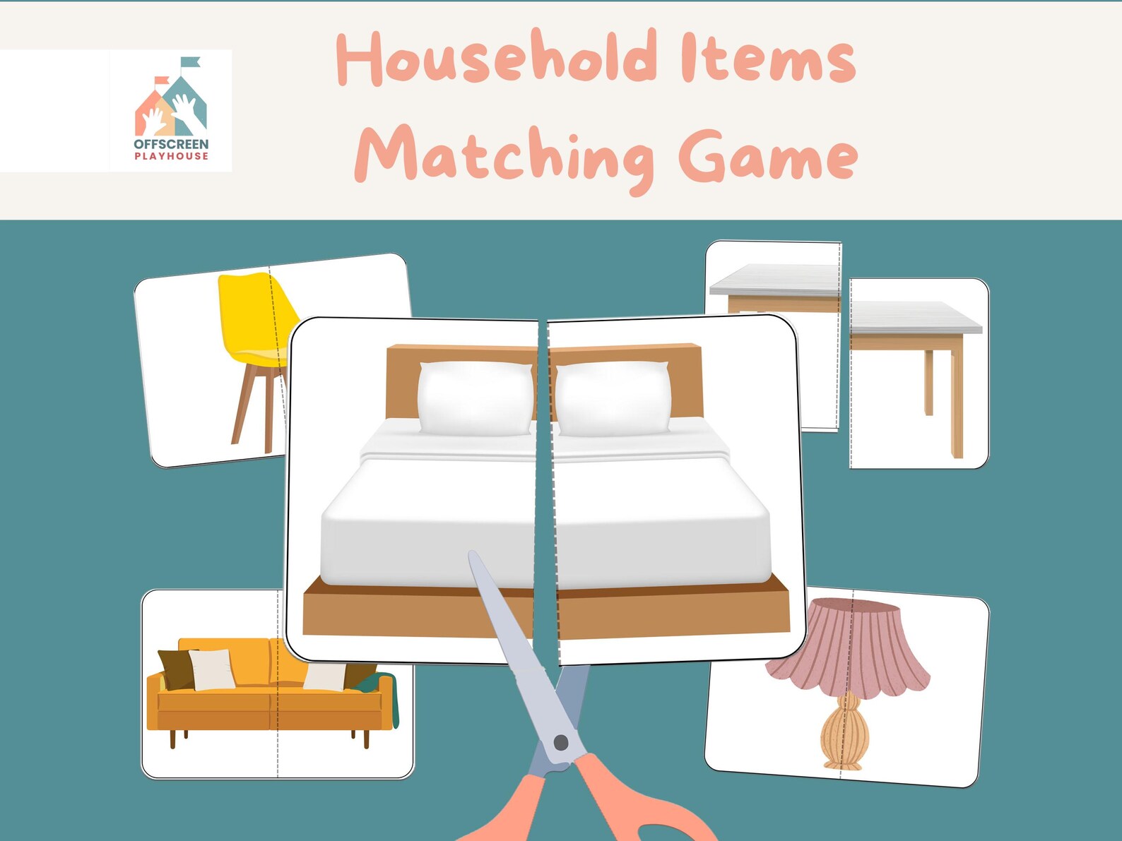 Printable Household Items Matching Game for Toddlers and Preschoolers ...