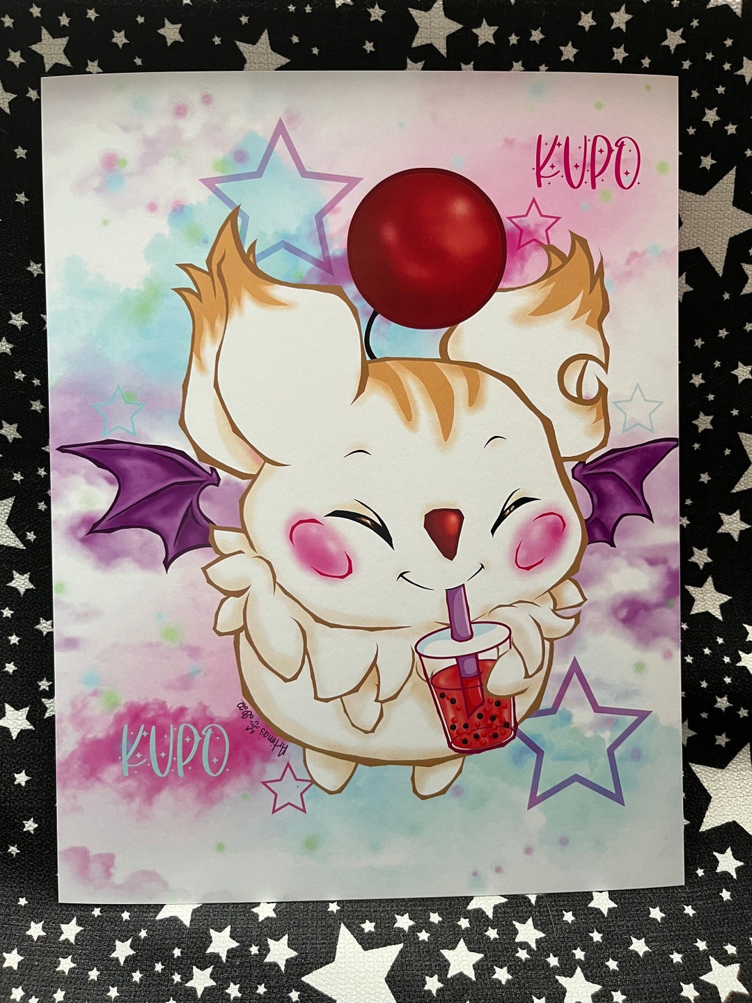 Moogle Bubble Tea - Final Fantasy - Print - GIFTS - Etsy