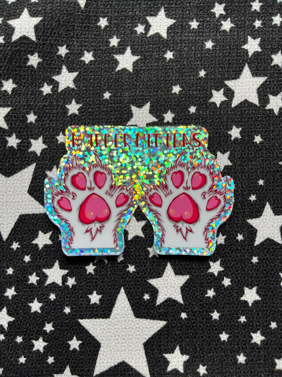 Murder Mittens- Cat Paws - Glitter Die-cut Stickers - GIFT - Etsy