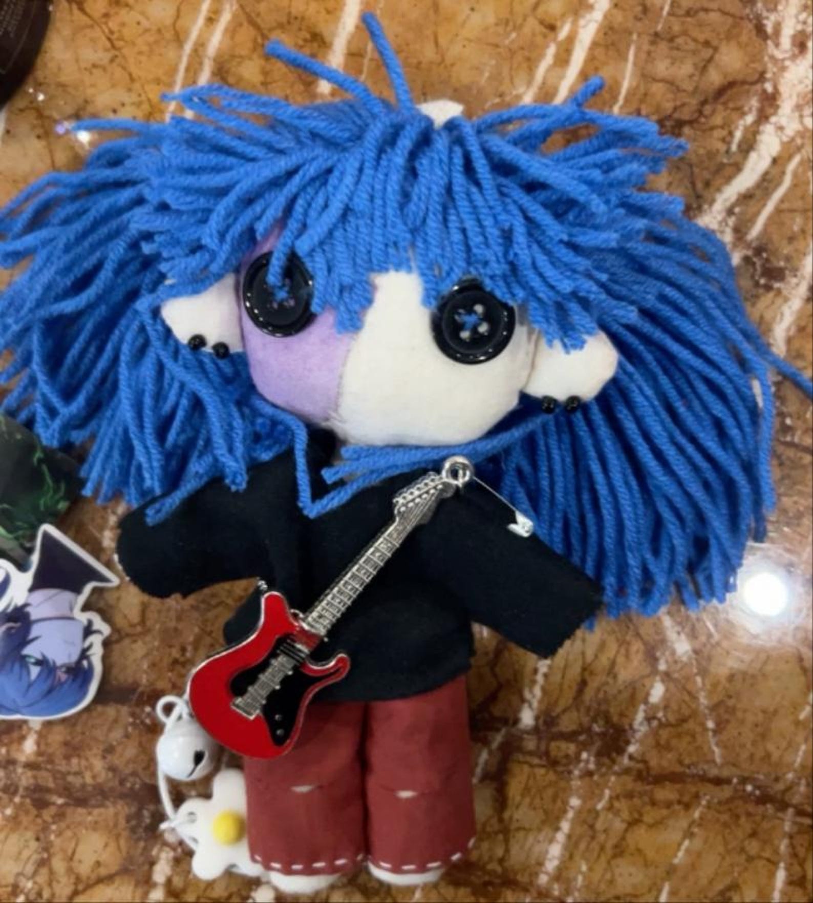 Sally Face Plush Doll With Guitar, Handmade Sal Fisher Plush Toy, Sally ...