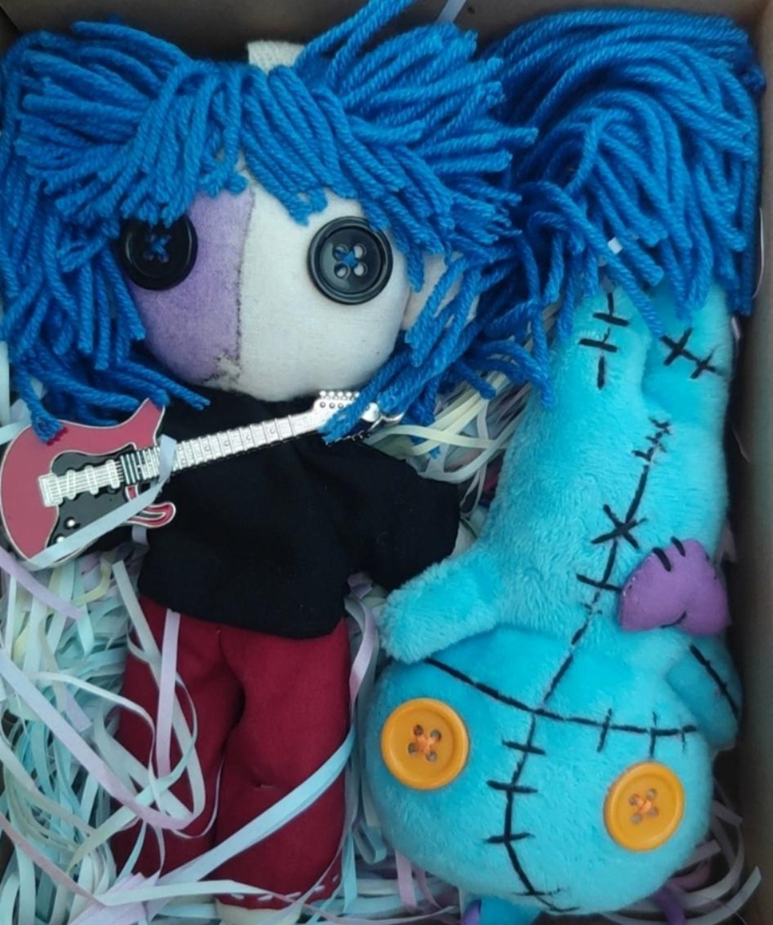 Sally Face Plush Doll With Guitar, Handmade Sal Fisher Plush Toy, Sally ...