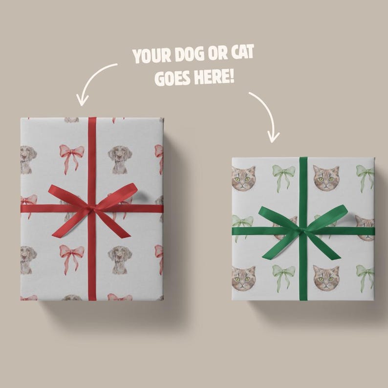 Custom Pet Wrapping Paper From Photo, Personalized Pet Gift, Cat Gift ...