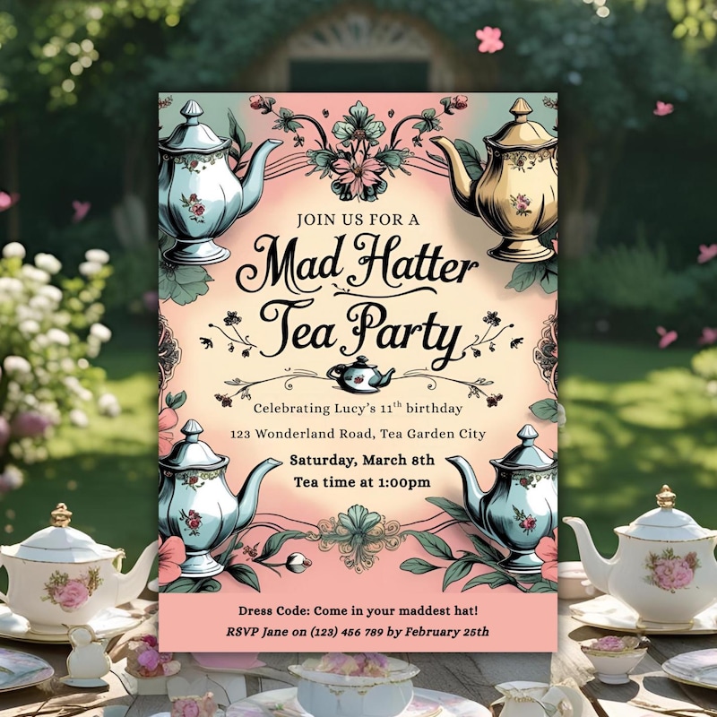 Mad Hatter Invite - Etsy