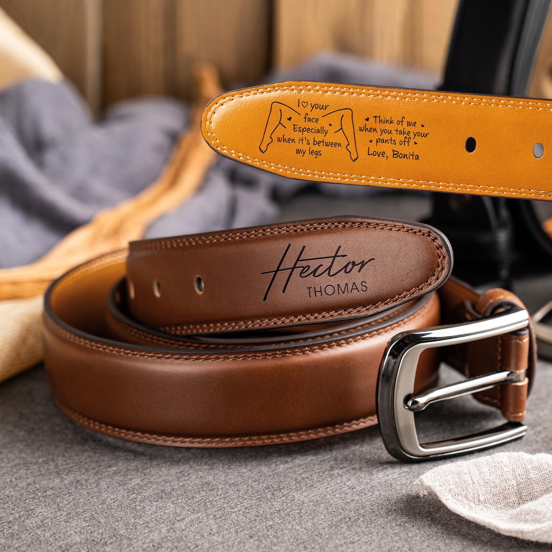 Personalized Mens Leather Belt, Custom Engraved Leather Belts ...