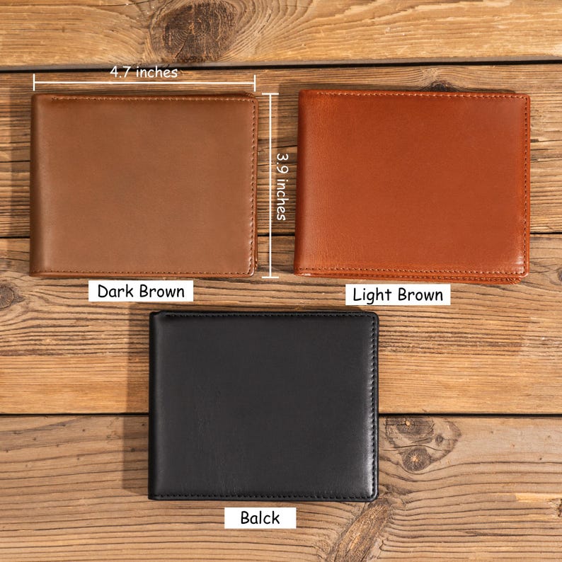 Personalized Leather Wallet, Custom Photo Leather Wallet, Engraved Mens ...