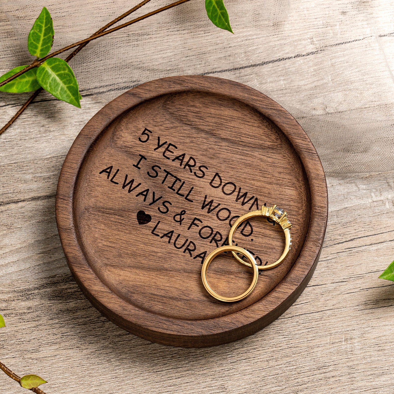 Personalized Floral Ring Dish Ring Holder Engagement Ring - Etsy
