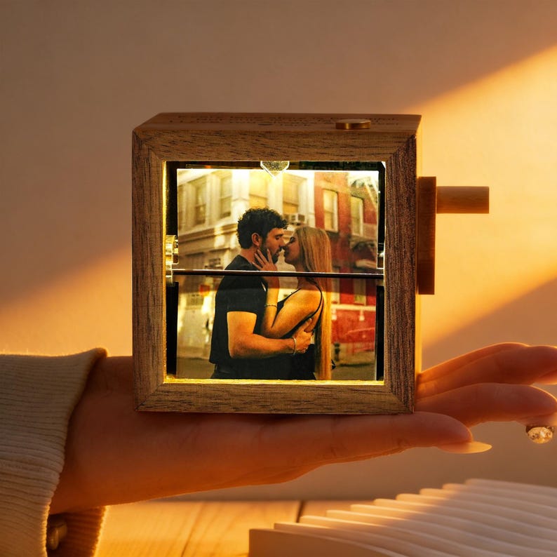 Personalized Photo Flipbook Animation Box, Custom Wood Photo Box With ...