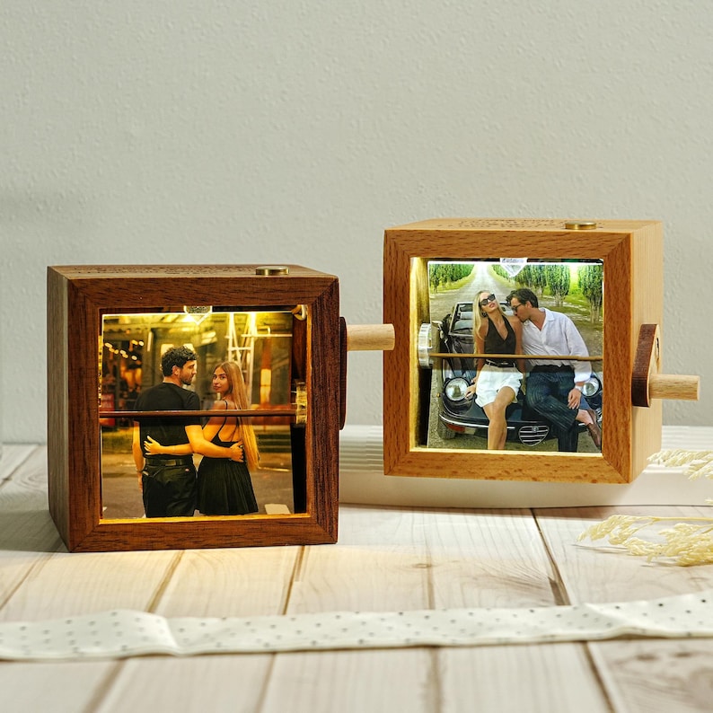 Personalized Photo Flipbook Animation Box, Custom Wood Photo Box With ...