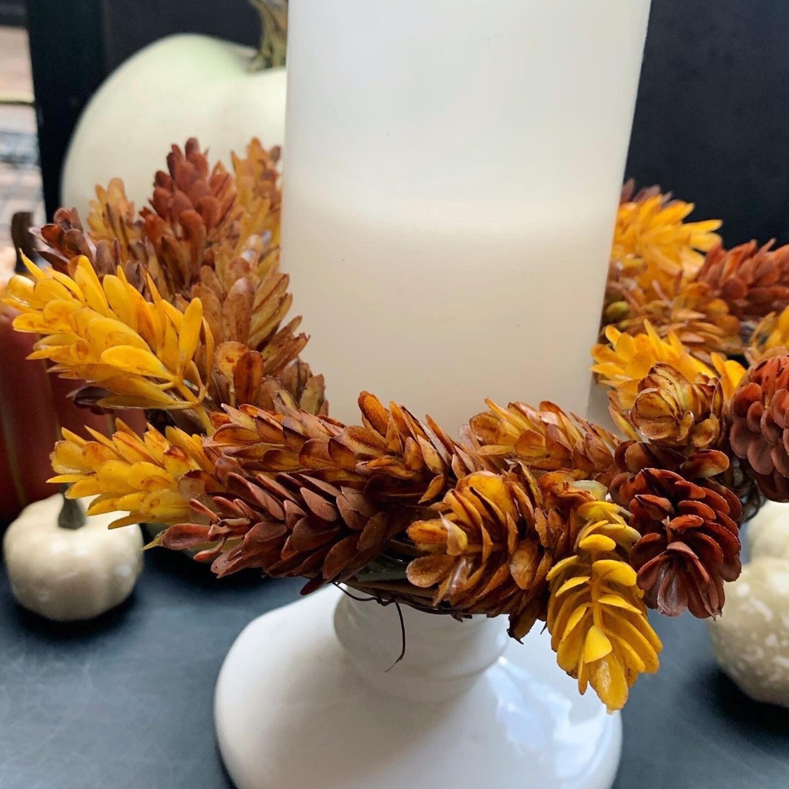 Hops Mini Wreath Fall Wreath Mini Fall Wreath Candle - Etsy