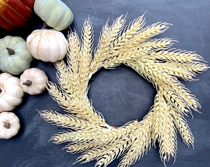 Mini Fall Wreath | Wheat Wreath | Candle Ring Wreath | Minimalist ...