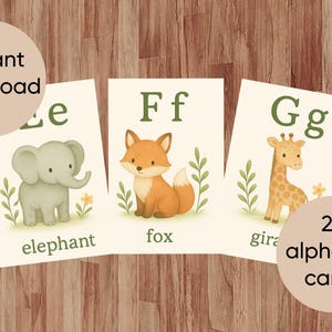 Vintage-style Animal Alphabet Flashcards | A–Z Educational Printable ...
