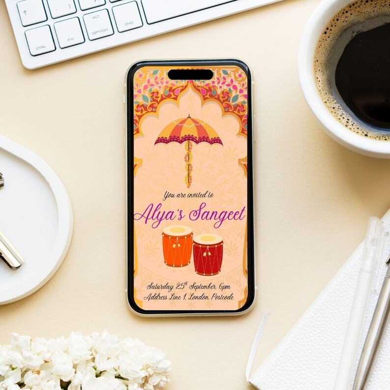 Colorful Wedding Sangeet Invitation | Editable Digital Download ...
