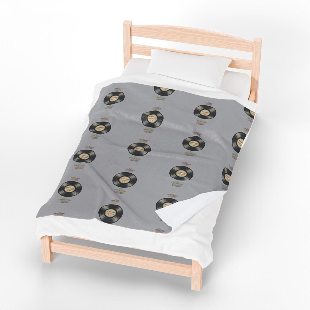 Mixtape Label Record Art Velveteen Plush Blanket | Retro Record Print ...